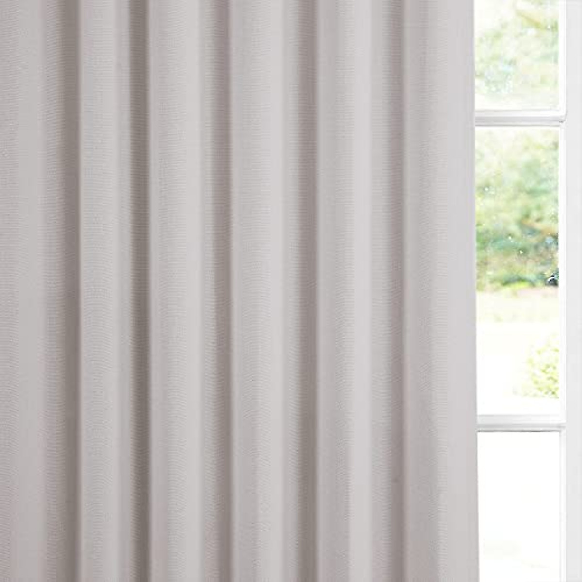 HPD Half Price Drapes BOCH-LN185-P Faux Linen Room Darkening Curtains for Bedroom (1 Panel), 50 X 120, Birch