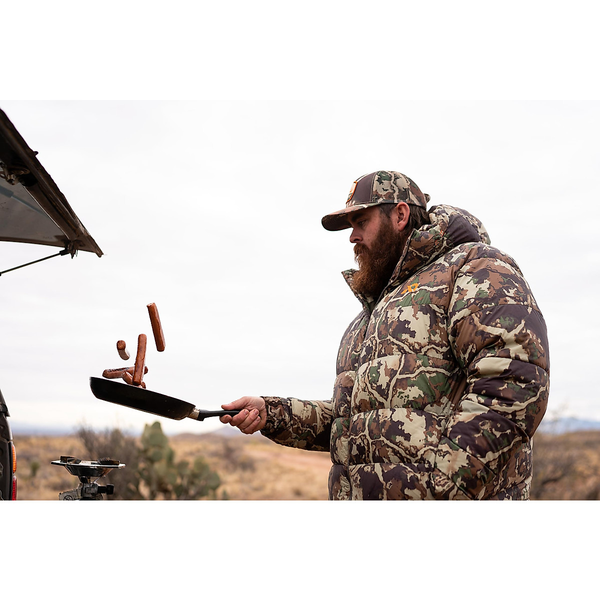 First Lite Men's Chamberlin Down Jacket - Warm Down Insulated Camo Hunting Puffy - First Lite Fusion - Large