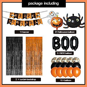 Halloween Birthday Party Decorations Halloween Birthday Banner Halloween Theme Happy Birthday Halloween Decorations Black and Orange Happy Birthday Halloween Banner