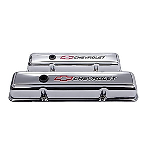 ProForm 141-899 Stamped Valve Cover Chevrolet and Bow Tie Emblem, Pair