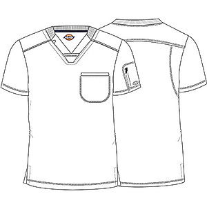 Dickies Dynamix Scrubs for Men, Athletic-Inspired V-Neck Chest Pocket Scrub Top with Four-Way Stretch and Moisture Wicking DK610, L, Black