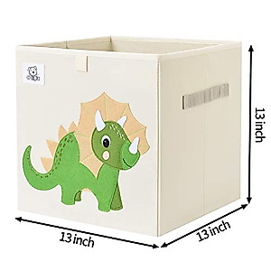 CLCROBD Foldable Animal Cube Storage Bins Fabric Toy Box/Chest/Organizer for Toddler/Kids Nursery, Playroom, 13 inch (Triceratops)