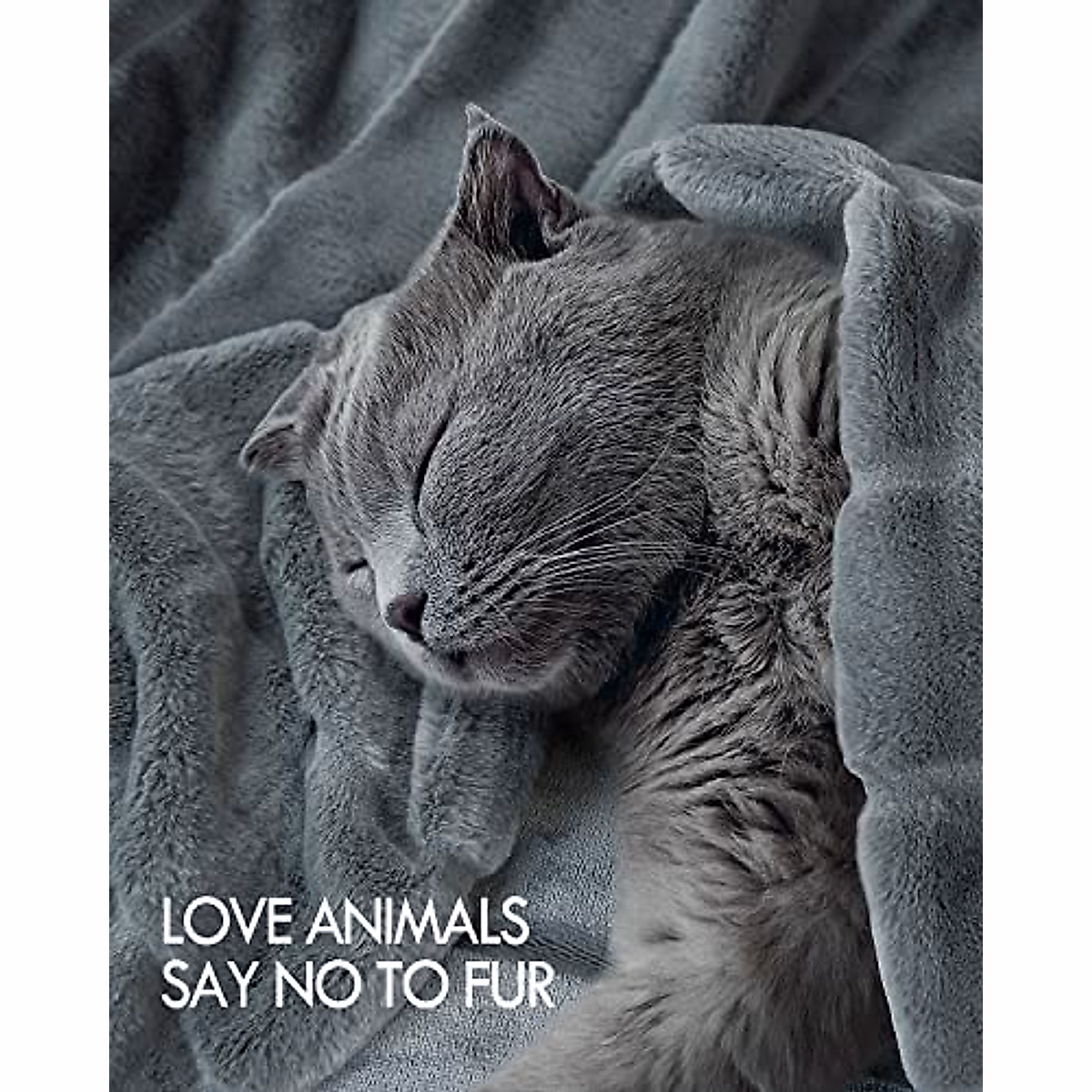 Kaisa Faux Fur Throw Blanket, Luxury Faux Rabbit Fur Throw Blanket for Couch Bed Chair, Super Soft Fluffy Blanket Throws, Decorative Comfy Shag Thick Shaggy Throws and Blankets 50x60 Inches, Grey