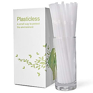 200 Count 100% Plant-Based Compostable Straws - Plasticless Biodegradable Flexible Drinking Straws - A Fantastic Eco Friendly Alternative to Plastic Straws