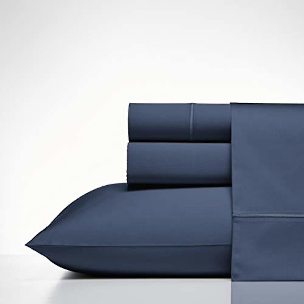 Nautica - Queen Sheets, Cotton Sateen Bedding, 400 Thread Count, Silky Smooth & Wrinkle Resistant (Regatta Navy, Queen)