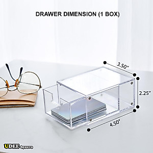 UDEE bysuva Magnet Storage Drawers – [9pcs-4.5"x3.5"x2.25"] Acrylic Craft & Bead Drawer Organizers, Clear Bins for Mini Figure, Toy & Lego, Small Jewelry Organizer, Vanity Makeup Cosmetic Cabinet