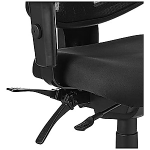 Office Star Ergonomic Mid Back Office Desk Chair with Adjustable Height, Tilt, and Padded Arm Rests, Icon Black Fabric