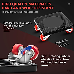 Furniture Movers with Wheels & Furniture Lifter Set, 360° Rotation Wheels Furniture Dolly, 800 Lbs Load Capacity, for Moving Heavy Furniture, Refrigerator, Sofa, Cabinet (Black)