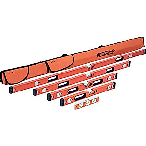 Johnson Level & Tool 5772-S JLX Heavy Duty 6 Piece Box Level Set, 72", Orange, 1 Level Set