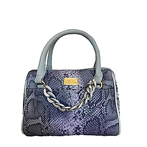 Luv Betsey By Betsey Johnson Faux Leather Iridescent Snake Print Small Satchel Crossbody With Chain Fashion Detail