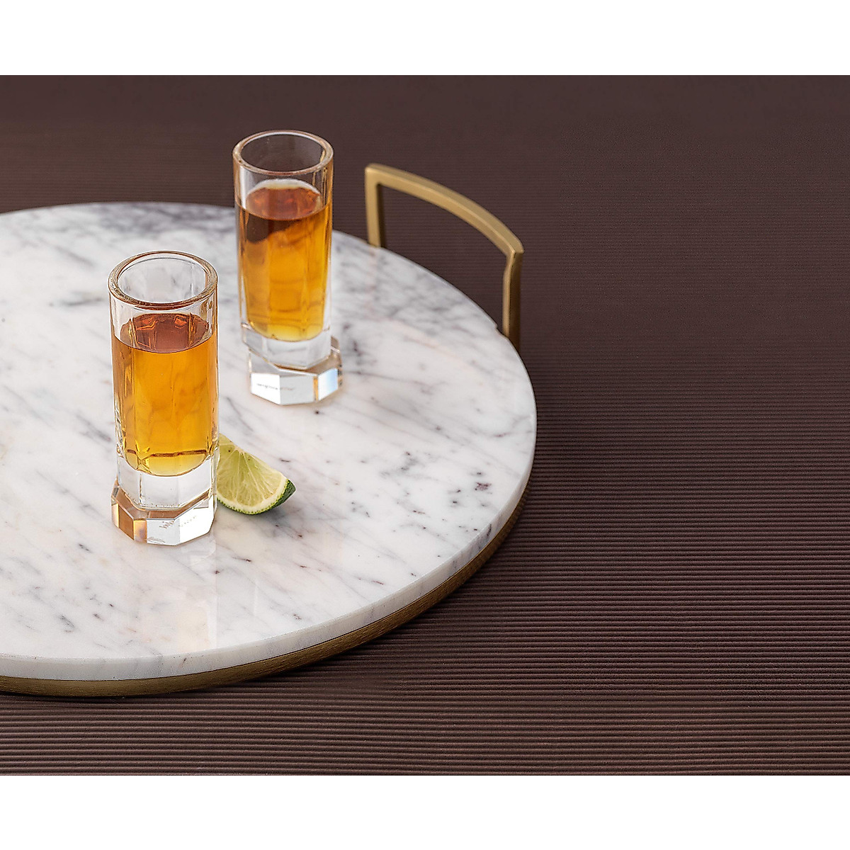 JoyJolt Aqua Vitae Shot Glass Set of 4. Crystal Shot Glasses, Round Clear Shot Glasses Set with Octagon Base. 1 – 2 oz Cups for Tequila, Limoncello, Vodka or Aperitif. Fun Christmas Gifts