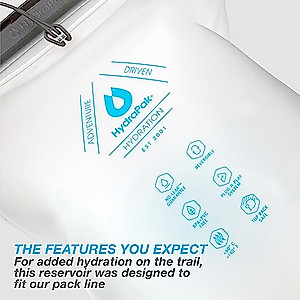 Ultimate Direction Water Reservoir, Hydration Bladder with Straw for Hiking, Running, Endurance Athletes, Made by Hydrapak, 1.5L-3.0L (2.0 Liters)