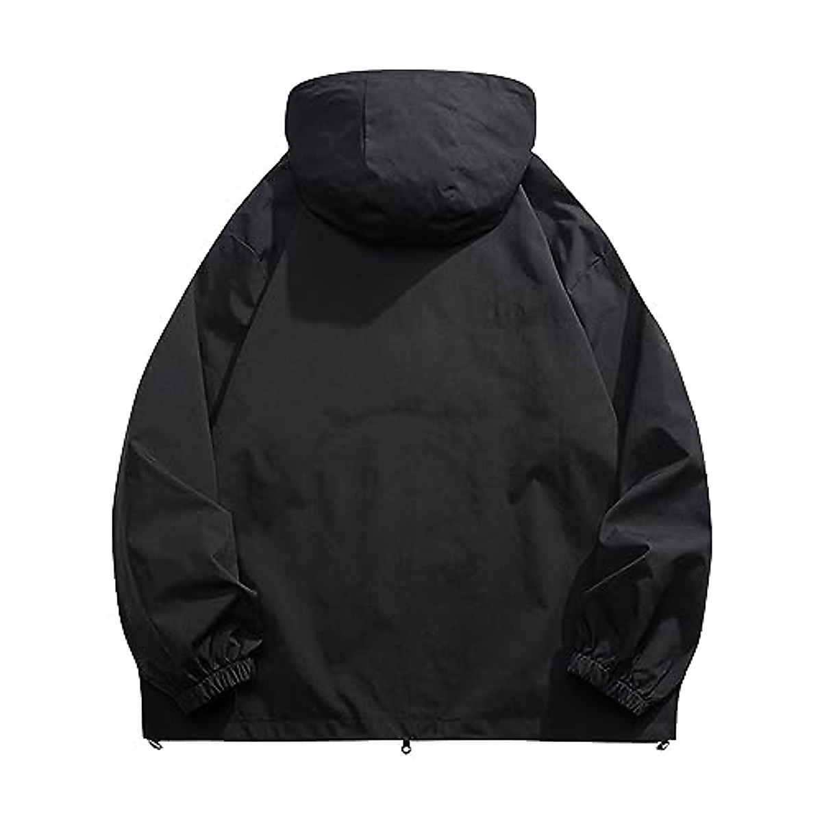 RTRDE Mens Jacket, Lightweight Waterproof Coated Hooded Rain Jacket Light Windbreaker Raincoat For Men Winter Coats Jacket With Hood Cycling Jacket Chumpas Para Hombres Lluvia Jackets (5XL, Black)