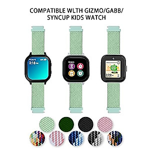 Khxriypha Nylon Braided Band for Gizmo Watch Band Replacement Compatible with Gizmo Watch 3 2 1/Gabb Watch 2 1/SyncUP Kids Watch,Adjustable Braided Elastic Sport Loop Watch Bands for Boys and Girls