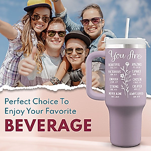 Pandzee Christian 40oz Tumbler Travel Cup - Birthday, Christmas Gifts for Women - Religious, Self Care Inspiration Gifts