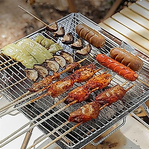 SPICLY Portable Grill Outdoor Portable Folding Barbecue Grill BBQ Grills Detachable Charcoal Firewood Stove Picnic Tools Camping Oven