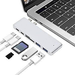 USB C Adapter, Docking Hub Large Scale Expansion Durable Material Simultaneous Connection Super Data Transmission for Data Transmission