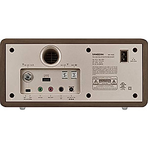 Sangean WR-16SE AM/FM/Bluetooth/Aux-in/USB Phone Charging 45th Anniversary Special Edition Wooden Cabinet Radio (Dark Walnut with Rose Gold)