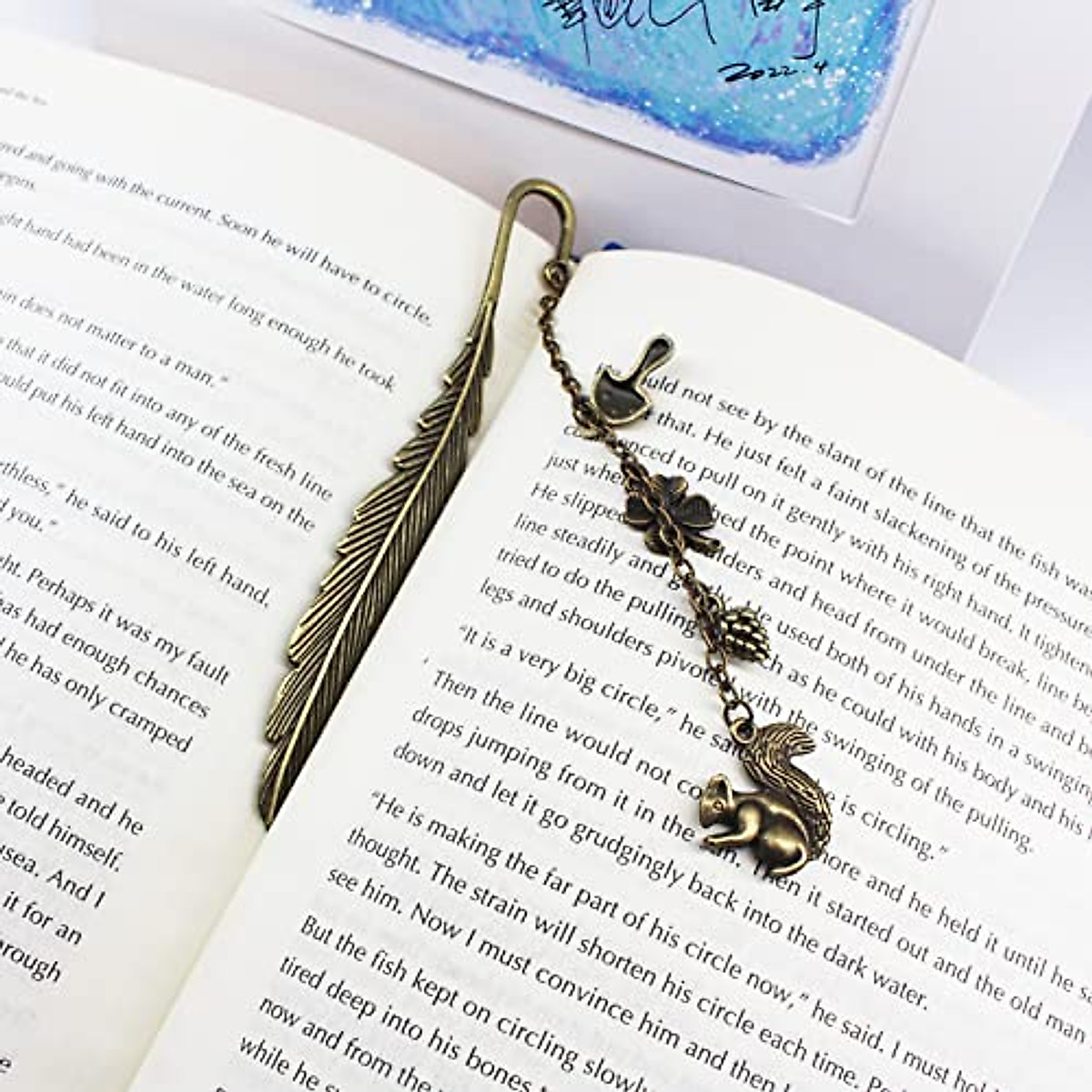 JHAILING Bookmarks for Women Leaf Metal Book Lovers Beautiful Unique Personalized Squirrel Bookmark with Gift Box for Adults for Teachers Man Kids Reader School Office Gifts