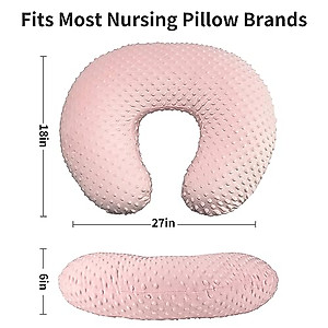 Vextronic Minky Nursing Pillow Cover 2 Pack Nursing Pillow Slipcovers for Breastfeeding Moms, Ultra-Soft Fit Standard Infant Nursing Pillows & Positioners for Baby Boy Girl