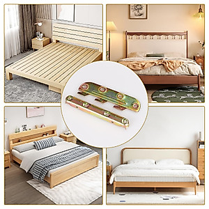 ABuff 8 Set Bed Rail Brackets Heavy Duty Wooden Bed Rail Fittings, Rust Proof Bed Frame Hardware Brackets for Connecting to Wood, Headboards and Foot-Boards- 5inch(Screws Included)