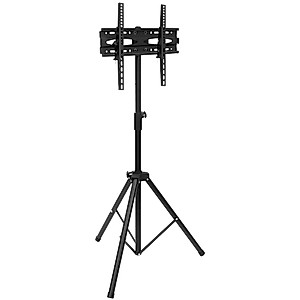 Mount-It! TV Tripod Stands for Flat Screens - Holds 77 Pounds and Carries 43-65 Inch Flat or Curved Screens | TV Floor Stand Adjustable Max Height of 6 Feet | Portable Tv Stands Assembles in Seconds