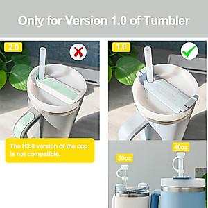 HOMDSG Silicone Spill Stopper Set, Compatible with Stanley Cup 1.0 40oz & 30oz, Accessories Including Straw Cover Cap, Square Leak Stopper and Round Lid Stopper Plug, White