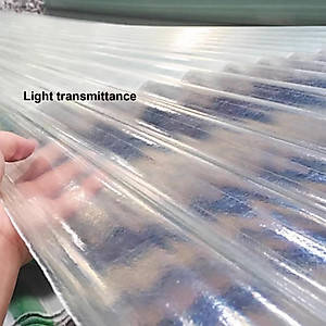 AIROTRON Clear Roof Sheet,2mm Thick Corrugated Roofing Sheets,Rainproof FRP Daylighting Plate,UV Protection Fiberglass Daylighting Panels,Mute Roofing Material,1/3/5/6/8/10/12/15 Pcs (35x43in,3 Pcs)