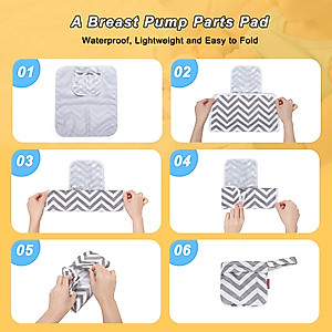 Damero Wearable Breast Pump Bag Compatible with Elvie Pumps and Pump Parts Bag with Waterproof Mat Bundle