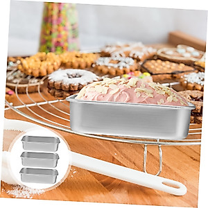 HEMOTON Professional Use Baking Tray 3 Pcs Toast Cake Baking Plate Sturdy Easy to Clean Silver Color