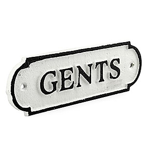 AuldHome Restroom Door Signs: Ladies and Gents; Set of 2 Cast Iron Public Bathroom Signs for Men/Women