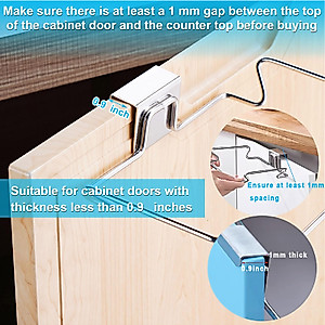 4 PCS Stainless Steel Trash Bag Holder for Kitchen Cabinet Door Cupboards, Under Sink Hanging Garbage Bag Holder, Metal Over Cabinet Door Trash Bag Holder for Kitchen RV Camper (Silver)