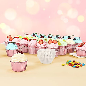 Farielyn-X (24 Pack x 7 Sets) Stackable Cupcake Carrier Holders with 168 Pack Cupcake Liners, Plastic Boxes for 24 Cupcakes, Clear Disposable Tall Dome Lid Cupcake Trays/Containers