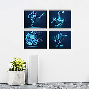 Soccer Wall Art Prints - Set of 4 (8x10) Unframed Soccer Posters - Soccer Room Decor For Men Kids Teenagers - Soccer Poster Set For Bedroom Man Cave - Soccer Wall Decor - Soccer Boys Bedroom Decor - X-Ray