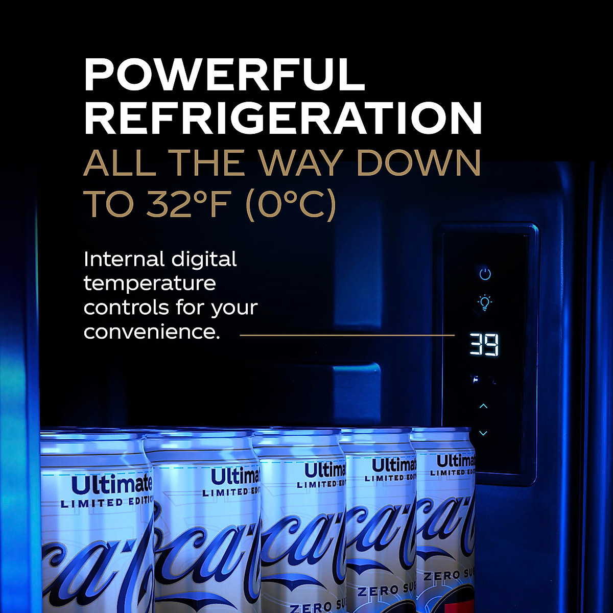 Cooluli League of Legends® Ultimate 48L Mini Fridge – Limited Edition Coca-Cola® Exclusive Gaming Room Mini Fridge, Cool LED lighting, Glass Door with Illuminating Logos and Temperature Controls