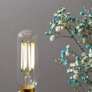 CREATE BRIGHT T6 LED Bulb Dimmable Light Bulbs E12 T25 Clear Glass Tubular Edison Candle Bulb for Ceiling Fan,Pendant,Wall Sconces,Chandeliers,6W,4000K,Pack of 6