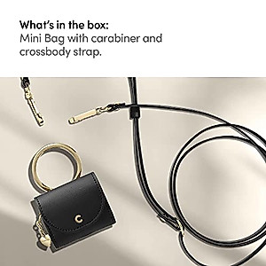 CYRILL Airpods 3 Case Cover Mini Bag Classic Leather Cute for Women Designed for Airpods 3 Generation Case (2021) - Black