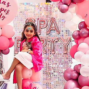 LaVenty 13 PCS Spa Party Balloons Spa Party Decoration Nail Polish Banner Spa Party Banner Spa Theme Birthday Party Salon Party Decoration Makeup Party Decoration
