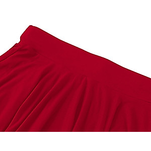 Urban CoCo Women's Mini Skater Flared Skirt Printed and Solid Tennis Skirt (L, Red)