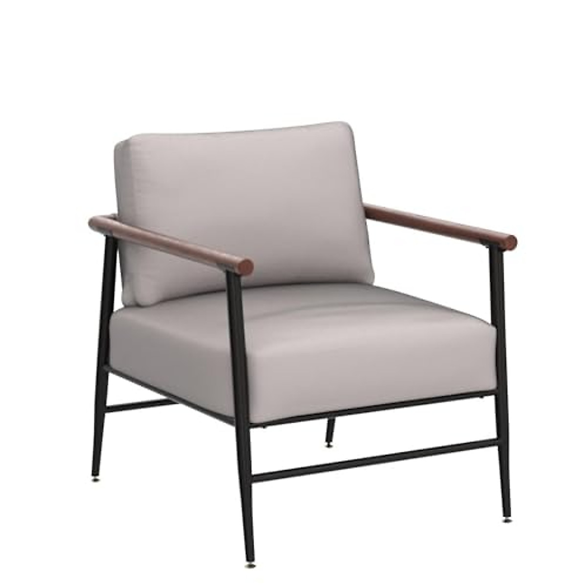 ANJHOME Mid Century Modern Accent Chairs Set of 2, Fabric Lounge Chair with Steel Frame, Comfy Simple Upholstered Armchair for Living Room