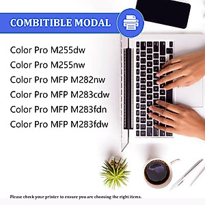 206X Toner Cartridge (with Chip) Compatible for HP W2110X W2111X W2112X W2113X Toner, Work for Color Pro M255dw M255nw MFP M282nw M283 Series Printers, 1 Set