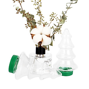 BinaryABC Christmas Tree Candy Jar,Xmas Tree Shape Cookie jars,Christmas Holiday Party Supplies,Christmas Plastic Fillable Ornaments,4Pcs