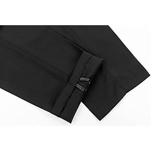 UNINUKOO Mens Floral Suits 3 Piece Tuxedo Suit Slim Fit Jacquard Tux Suit Set Shawl Lapel for Wedding Prom Suit US Size M Black