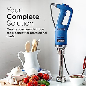 TK Tartle Kitchen Light Duty Commercial Immersion Blender, 350W Restaurant and Professional Use, 8000-20000RPM, Hand Mixer 12" Removable Shalft