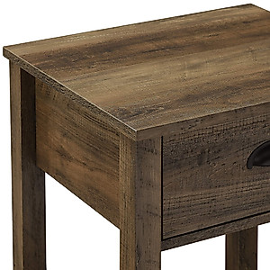 Walker Edison Farmhouse Square Side Accent Table Set-Living-Room Storage End Table with Storage Door Nightstand Bedroom, 18 Inch, Rustic Oak