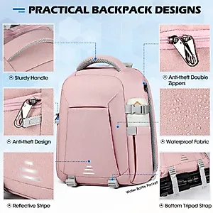 Lubardy Camera Bag Professional DSLR SLR Mirrorless Camera Backpack 14 Inch Waterproof Laptop Backpack Anti-Theft Camera Case with Rain Cover Large Capacity Photography Backpack for Men Women, Pink
