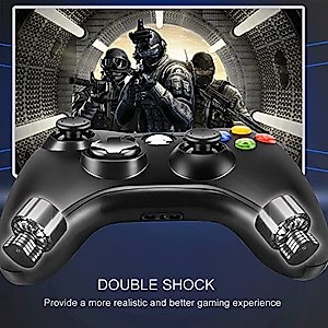 Zexrow Xbox 360 Controller, USB Wired Gamepad Joystick with Improved Dual Vibration and Ergonomic Design for Microsoft Xbox 360 & Slim & PC Windows 7/8/10(Black)