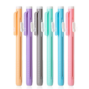 Mr. Pen- Retractable Mechanical Eraser Pen, Pack of 6, Pastel Colors, Pencil Eraser, Eraser for Pencils, Retractable Eraser, Eraser for Artists, Eraser for Pens, Retractable Eraser Pen