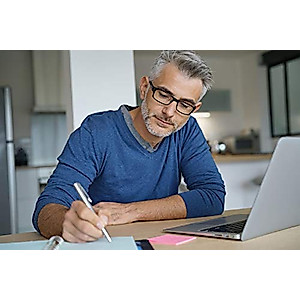 Boost Eyewear 6 Pack Reading Glasses, Traditional Black Frames, for Men and Women, with Comfort Spring Loaded Hinges, Black, 6 Pairs (+2.00)