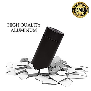 Stash Jar – Airtight Smell Proof Jar Aluminum Storage Container. Waterproof Weed Accessories Durable Multi-Use Portable Weed Jar. Herb Tobacco Spices Container Screw-Top Lid Lock Odor – Black (1)